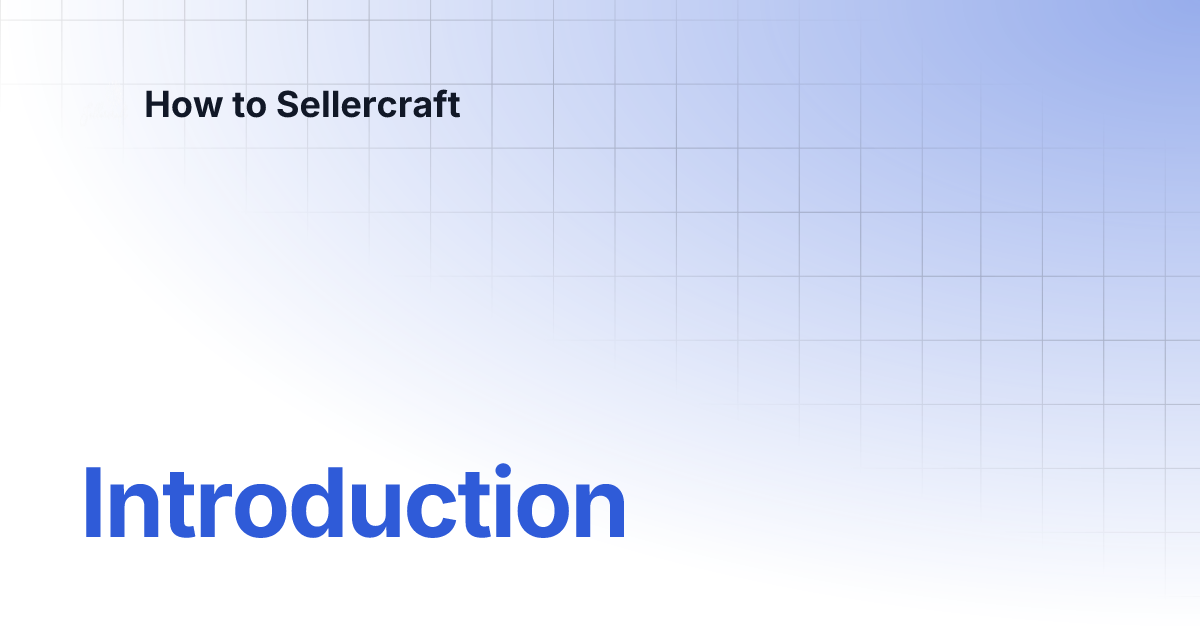 Introduction | How to Sellercraft
